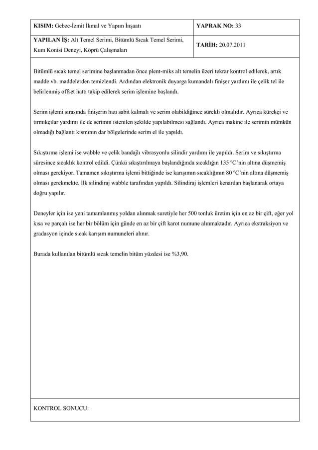 Karayolu Staj Defteri - Yusuf YILDIZ | PDF