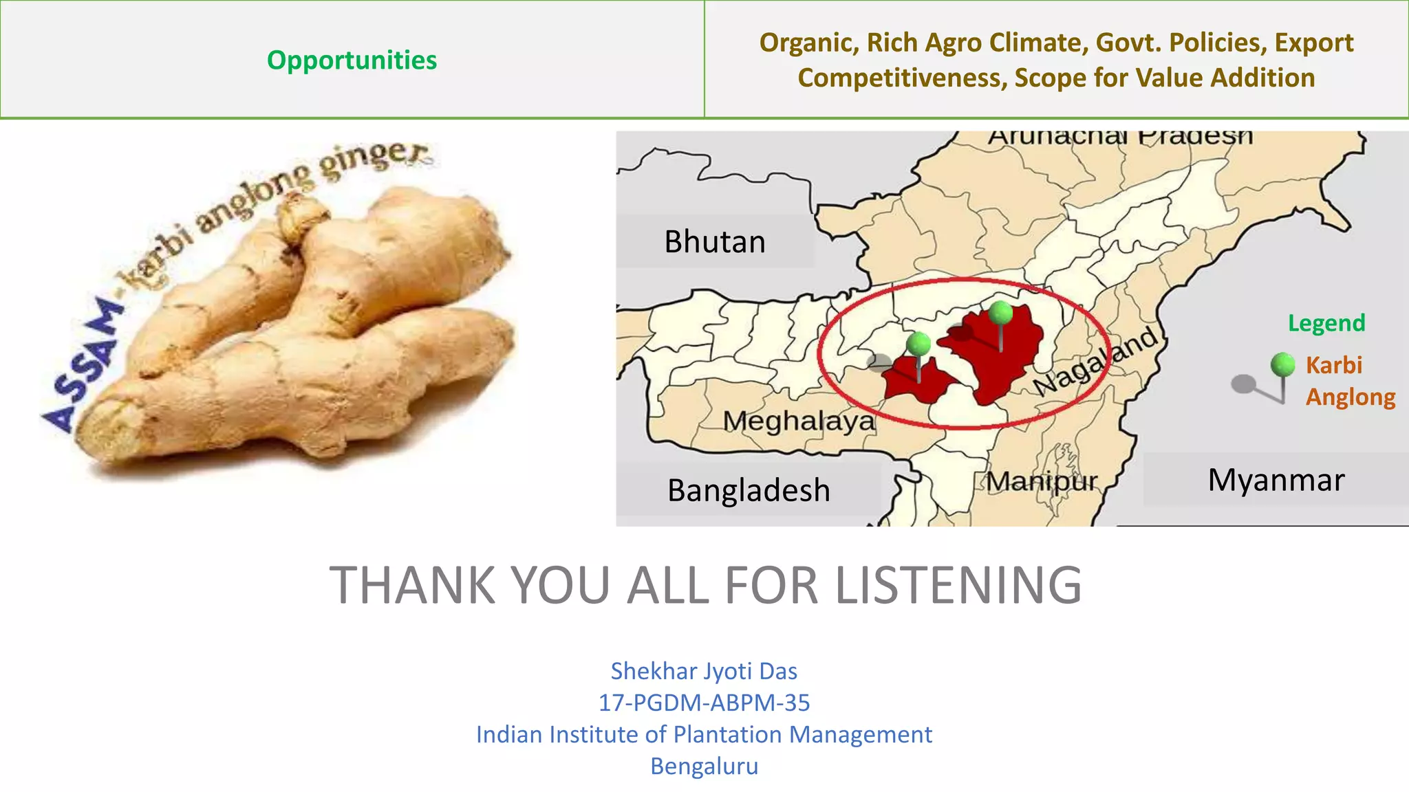 Karbi Anglong Ginger : The Organic Ginger of India | PPTX