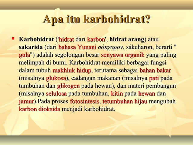 KARBOHIDRAT | PPT