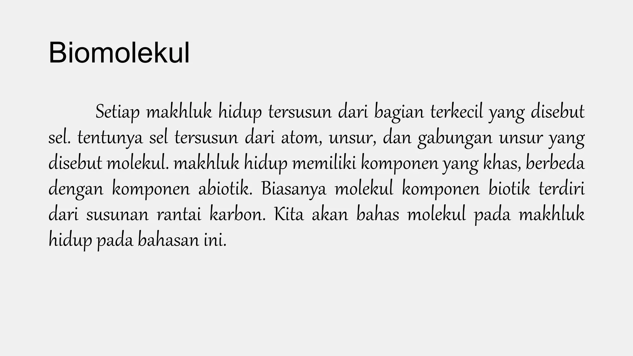 Biomolecul (Molekul Kehidupan) | PPTX