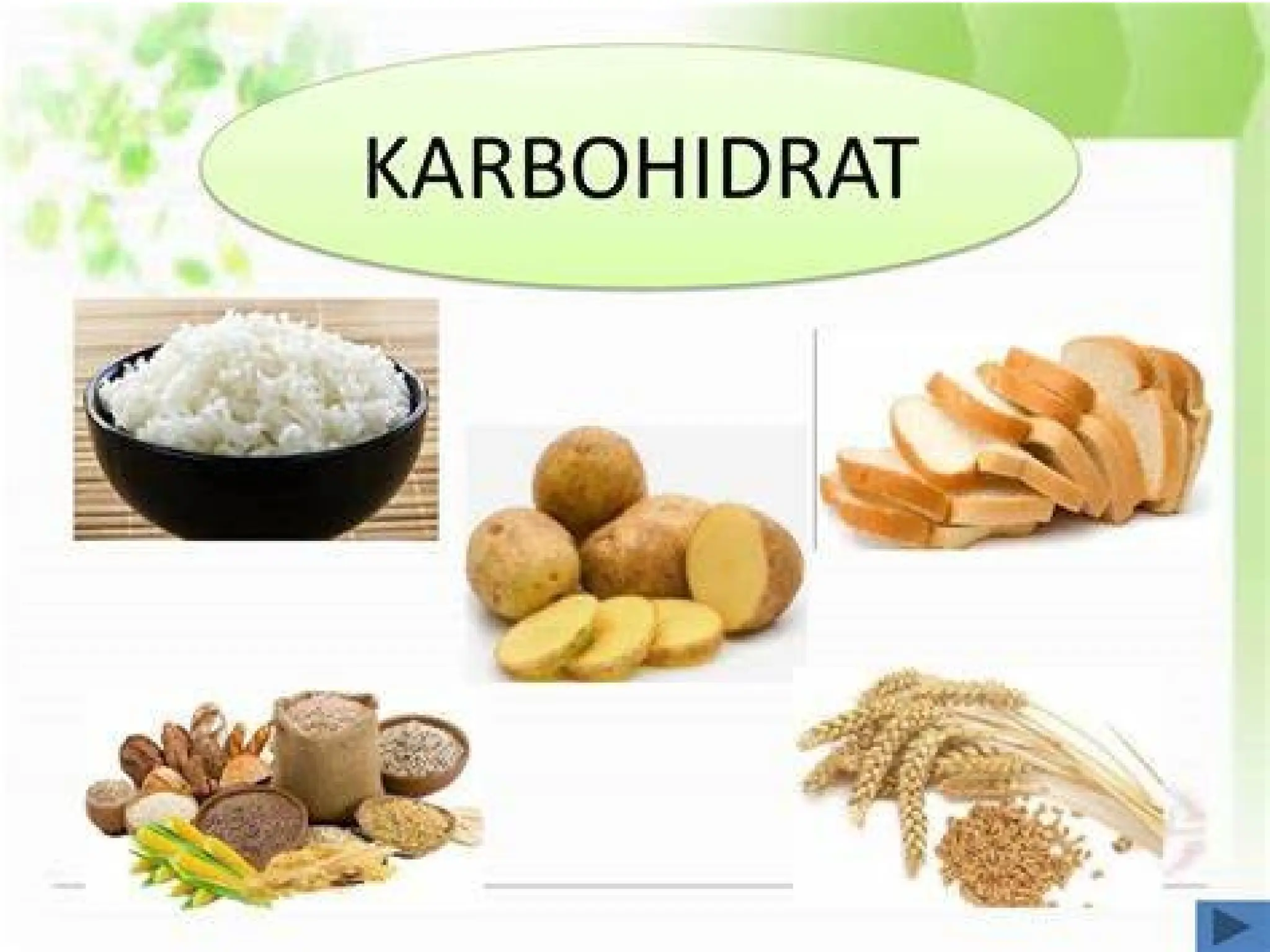 Karbohidrat yang ada dalam jenis bahan makanan | PPTX
