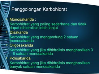 Sakarida dan Karbohidrat dan Penentuan Kadar | PPT