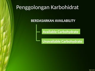 Karbohidrat pada produk pangan dan pertanian | PPTX