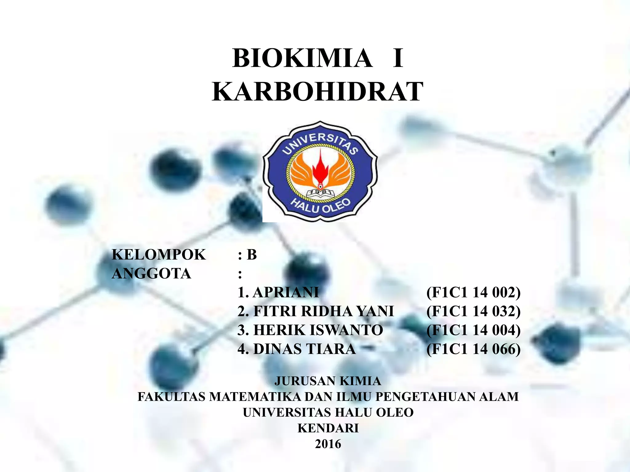 BIOKIMIA KARBOHIDRAT UHO | PPTX