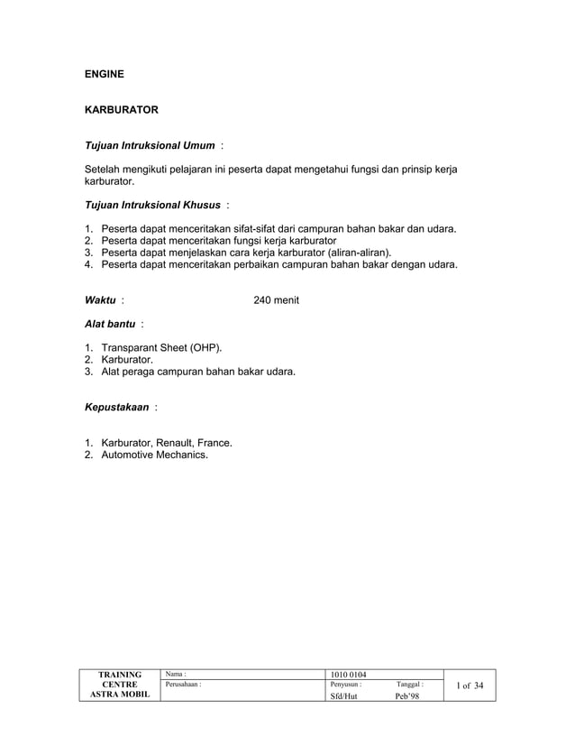 Karburator guru 1010 0104 | PDF