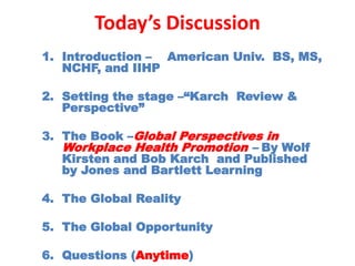 Work Site Wellness Around The World with Bob Karch | PDF