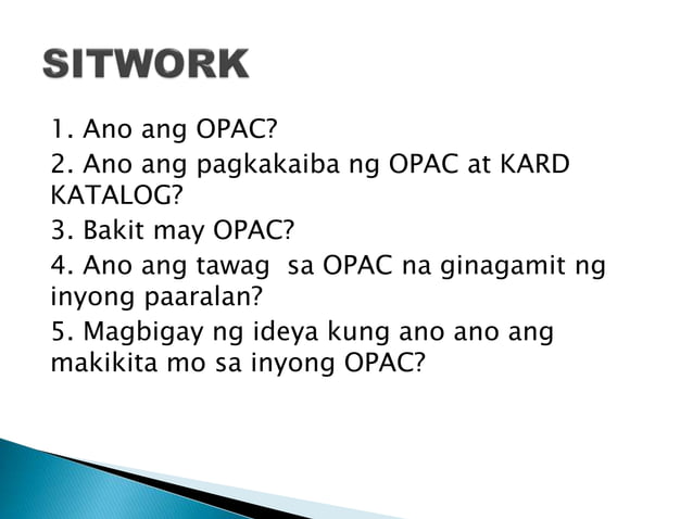 Kard Katalog at OPAC (Online Public Access Catalogue) | PPTX