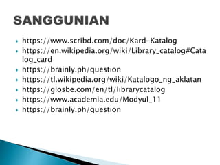Kard Katalog at OPAC (Online Public Access Catalogue) | PPTX