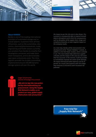 Supply Chain Risk Management - Casestudy Kardex | PDF