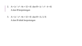 Kardinalitas dan Operasi Dua Himpunan | PDF