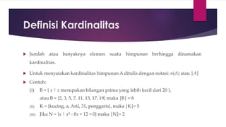 Kardinalitas dan Operasi Dua Himpunan | PDF