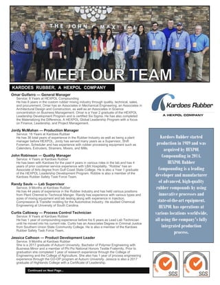 Meet Our Team at Kardoes Rubber, A HEXPOL Company! | PDF