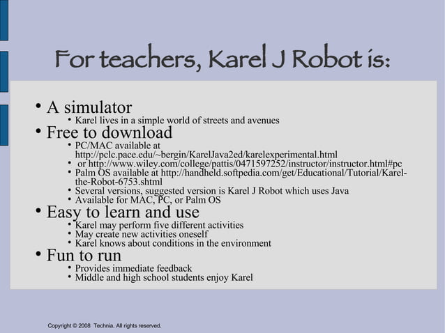 Karel the Robot Teaches Critical Thinking | PPT