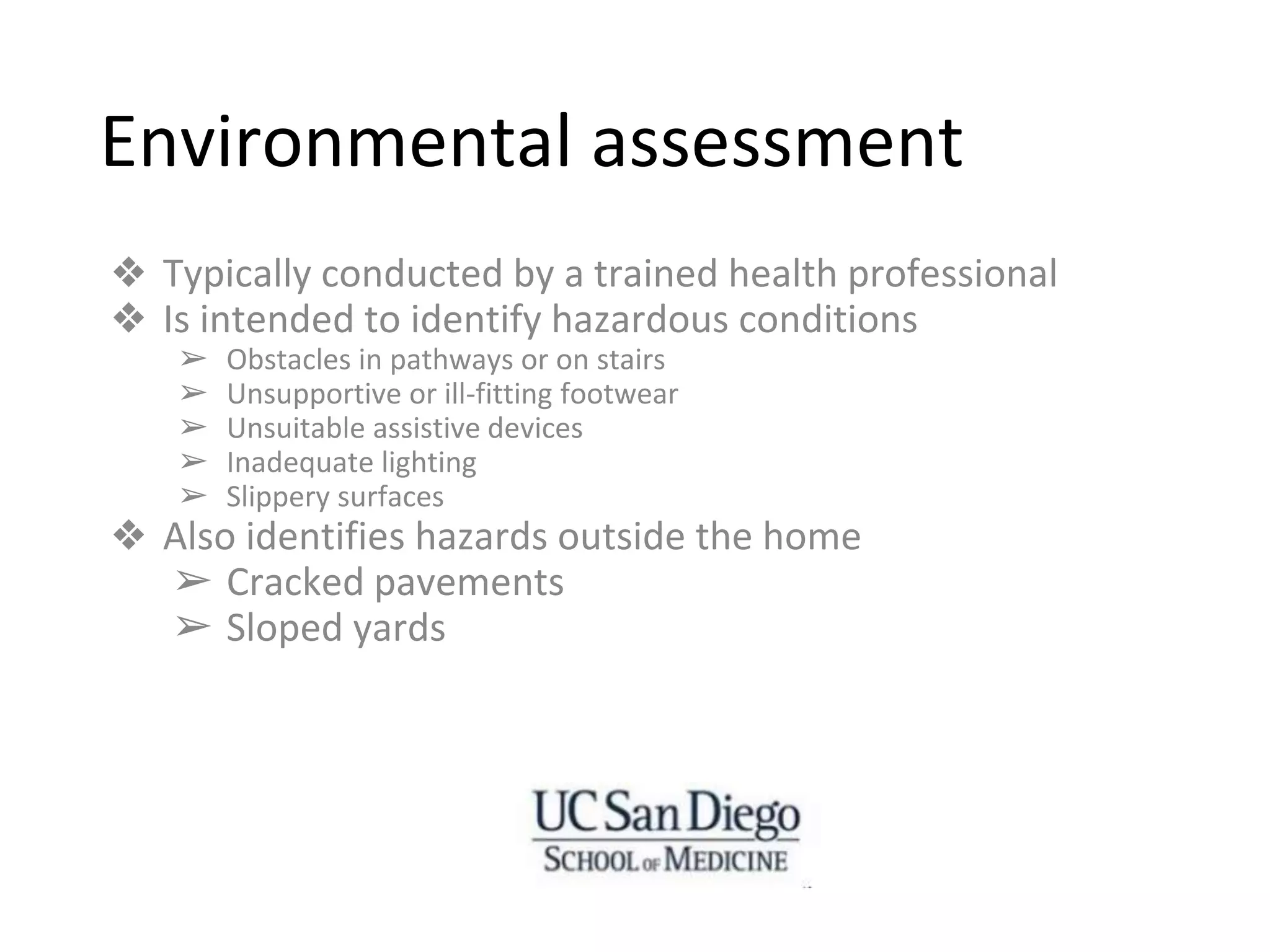 STEADI: Home Assessment and Safety in the Community | PPTX