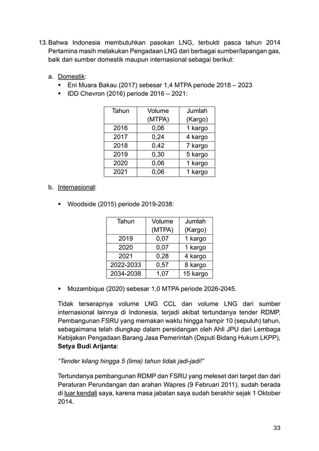Karen Agustiawan Defence : Pertamina LNG | PDF