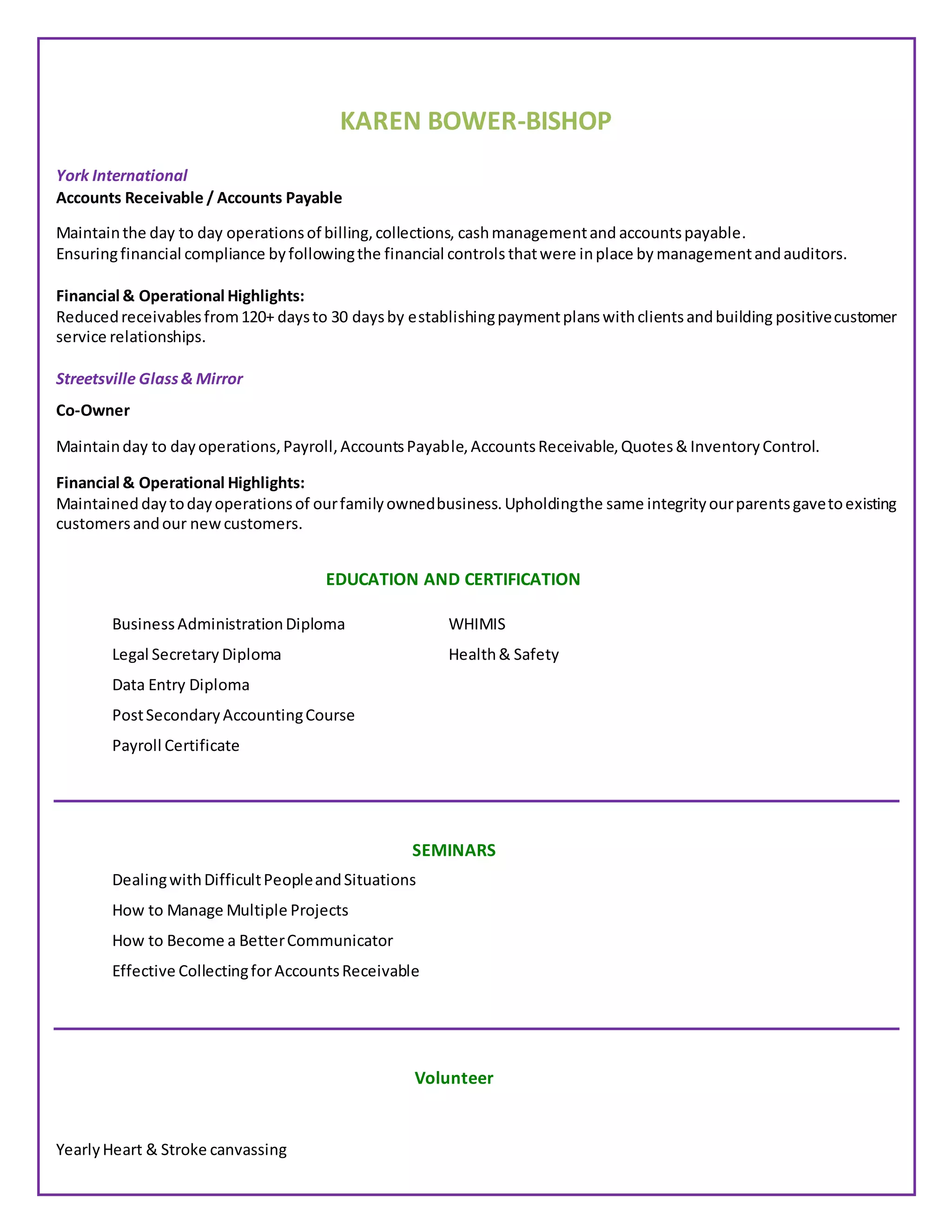 Karen Bower Bishop resume | PDF