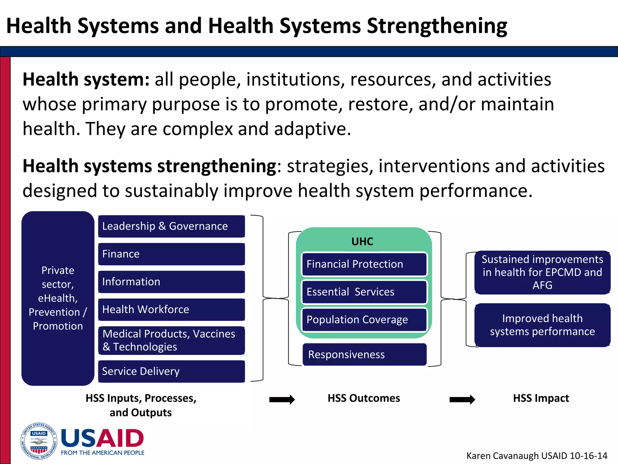 Where in USAID’s Health Systems Strengthening (HSS) Approach is the ...
