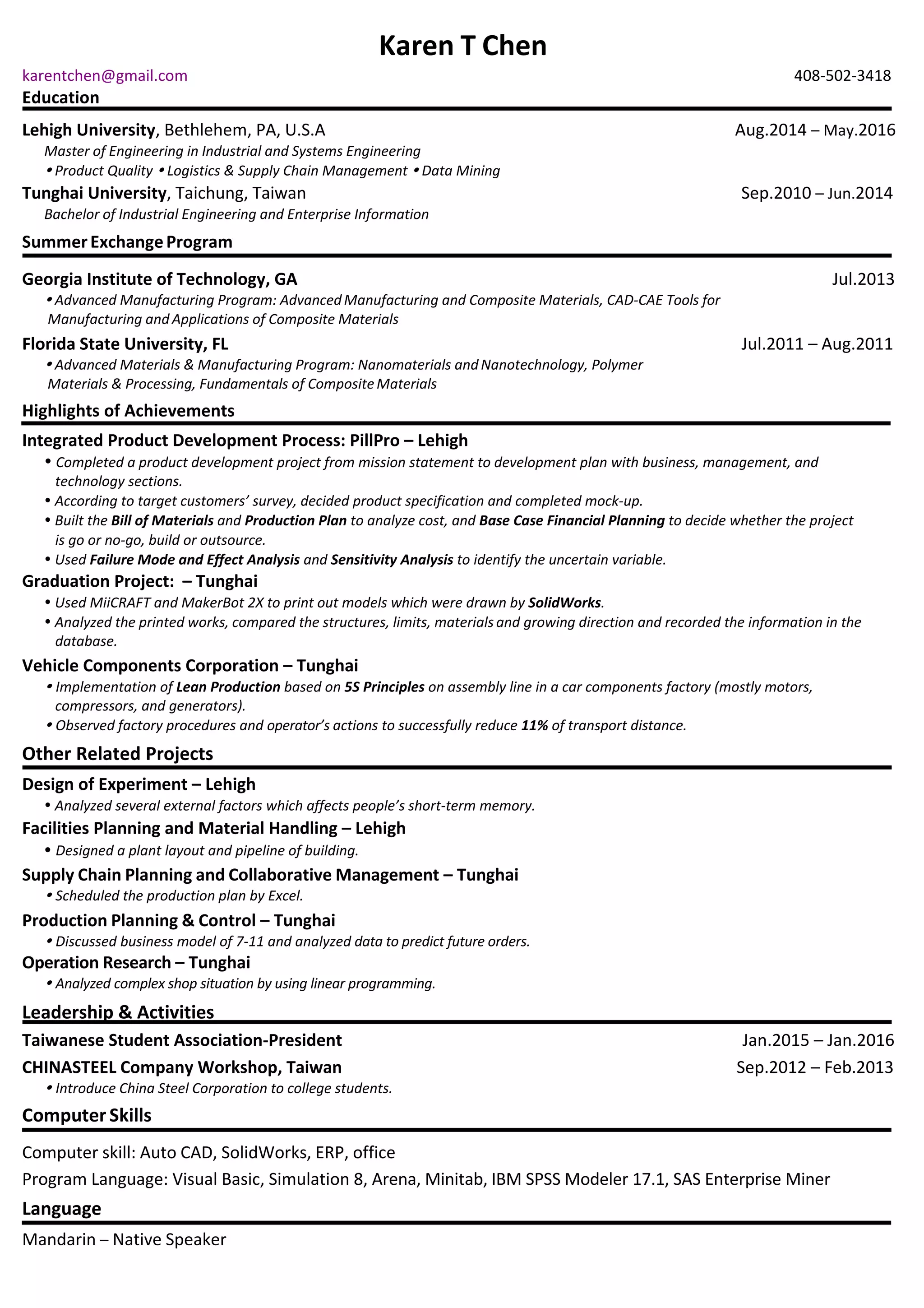 Karen chen resume | PDF
