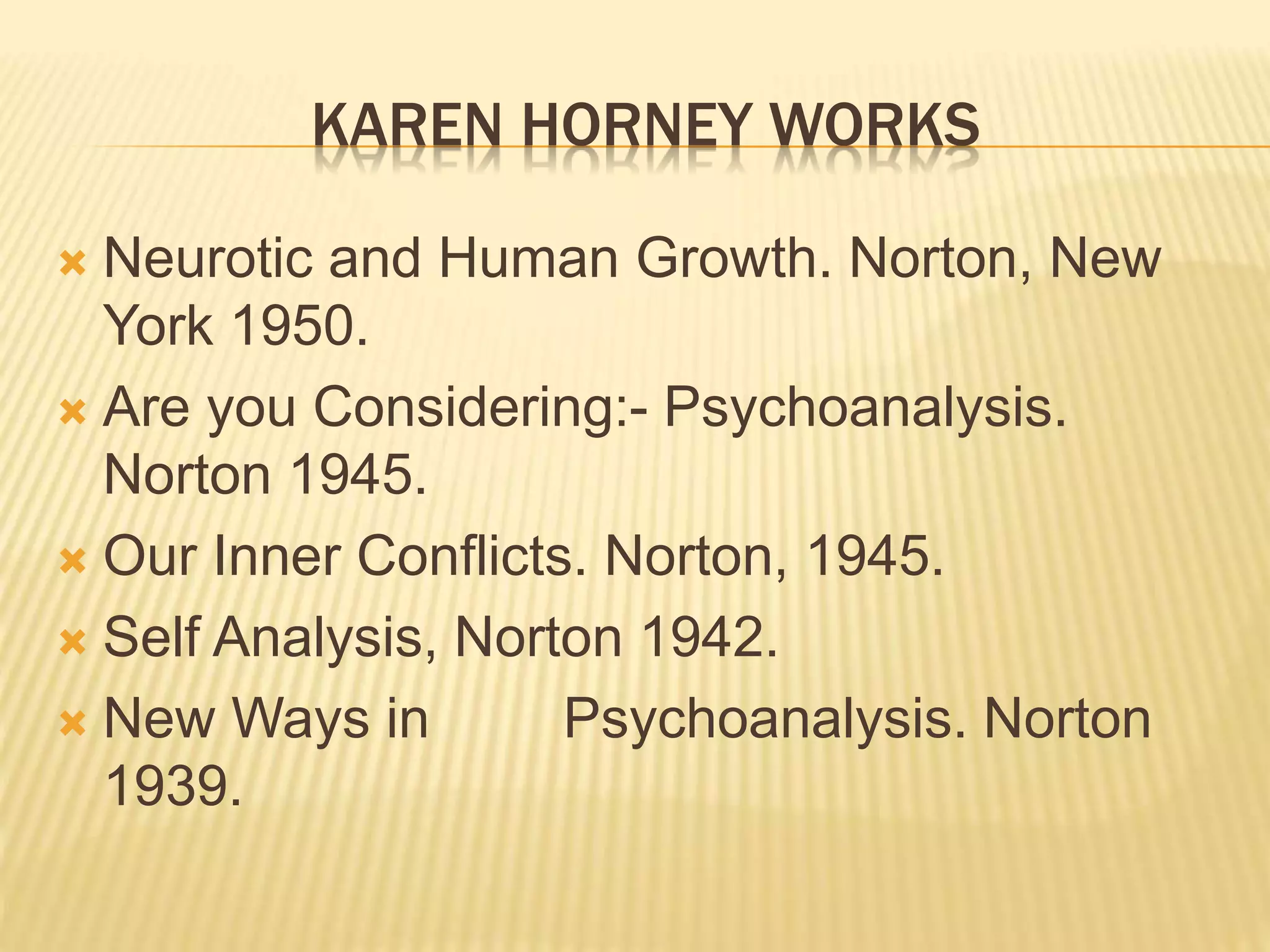 Karen horney personality theory | PPTX