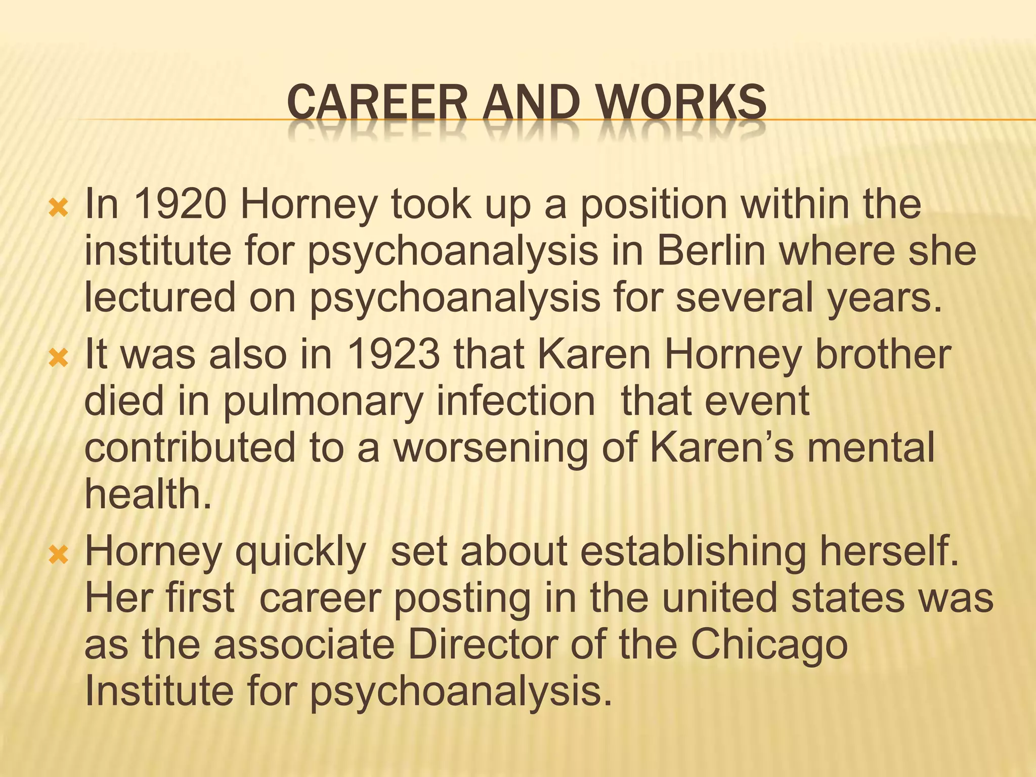 Karen horney personality theory | PPTX