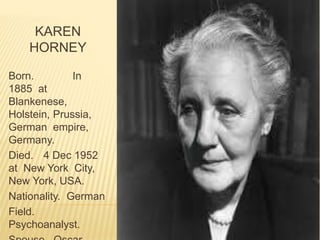Karen horney personality theory | PPTX