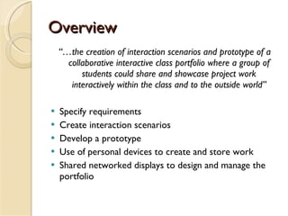Collaborative Interactive Class Portfolio interim presentation | PPT