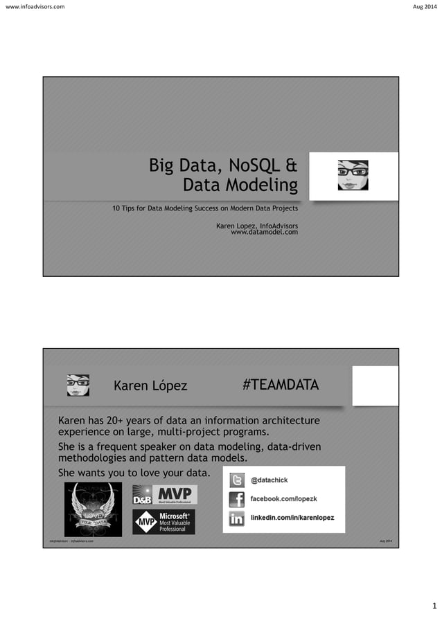 Data Modeling for Big Data & NoSQL Technologies with Karen Lopez | PDF | Databases | Computer ...