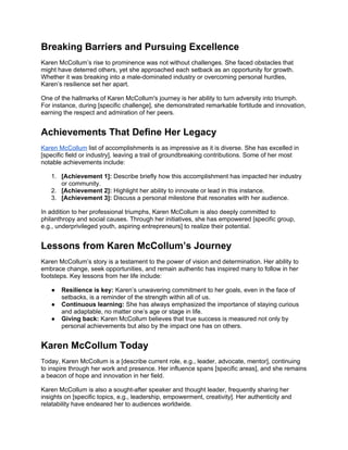 Karen McCollum: A Closer Look at Her Inspiring Journey and ...