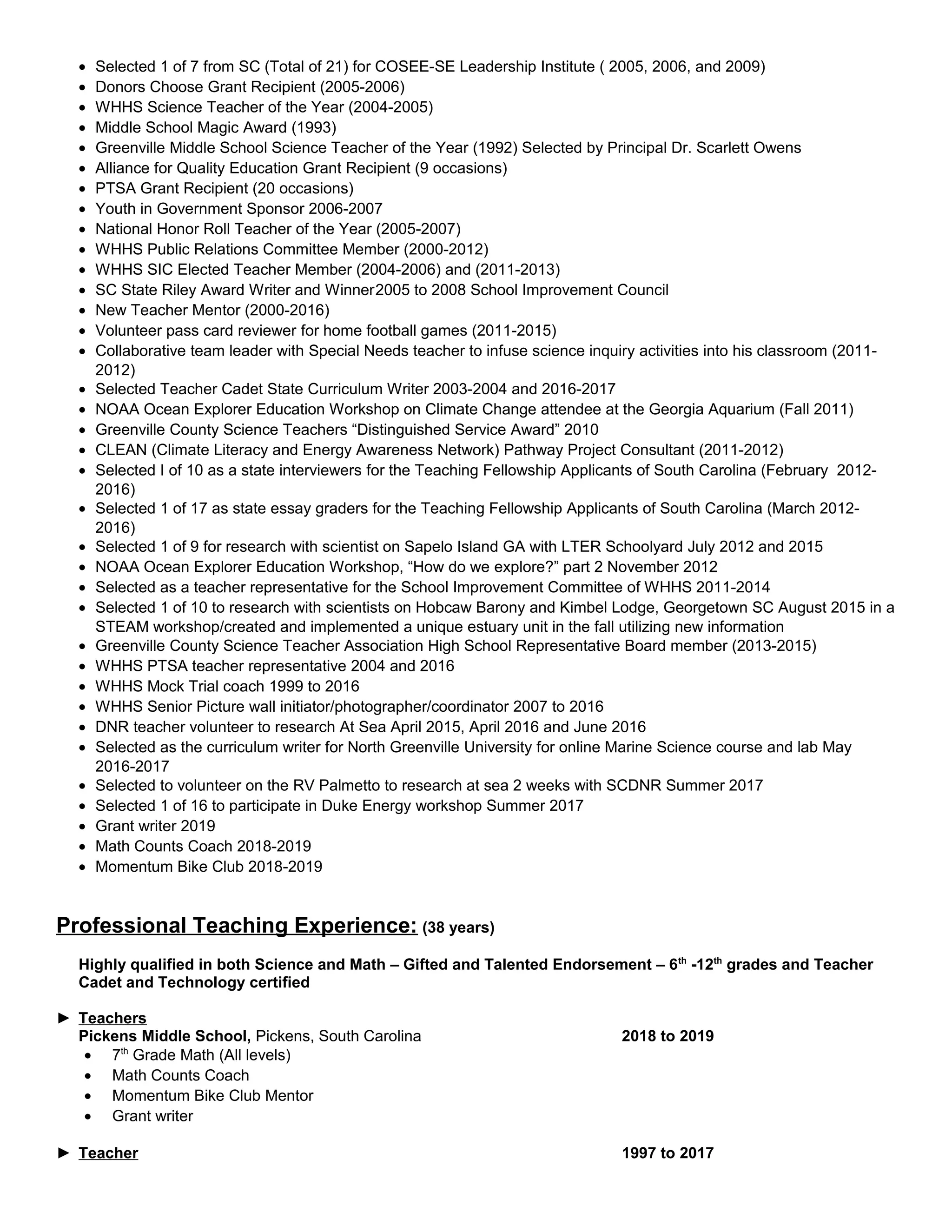Karen Moyd resume teacher Feburary 2019 | DOC