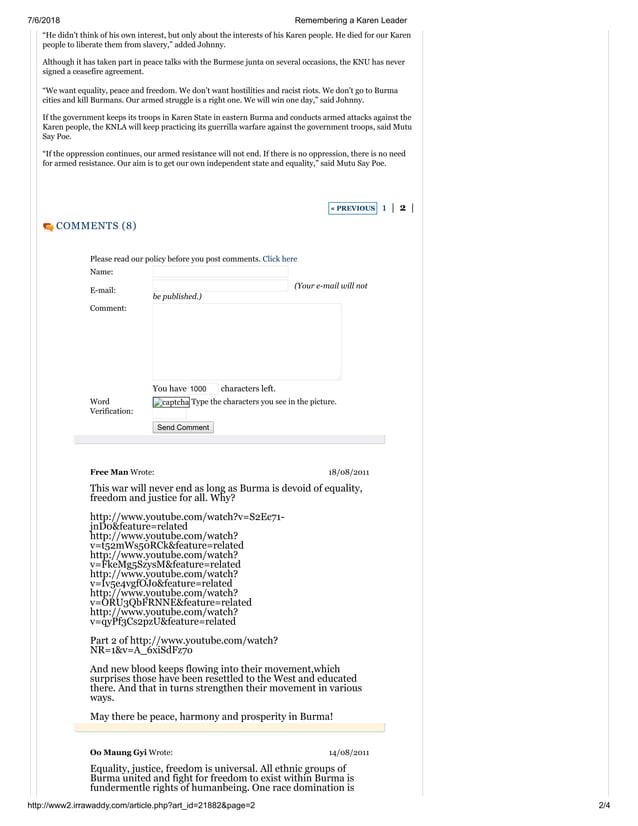 KAREN NATIONAL LEADER SAW BA OO | PDF