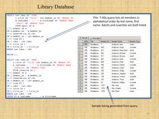 SQL Portfolio | PPSX | Databases | Computer Software and Applications