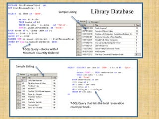 SQL Portfolio | PPSX | Databases | Computer Software and Applications