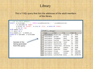 SQL Portfolio | PPSX | Databases | Computer Software and Applications