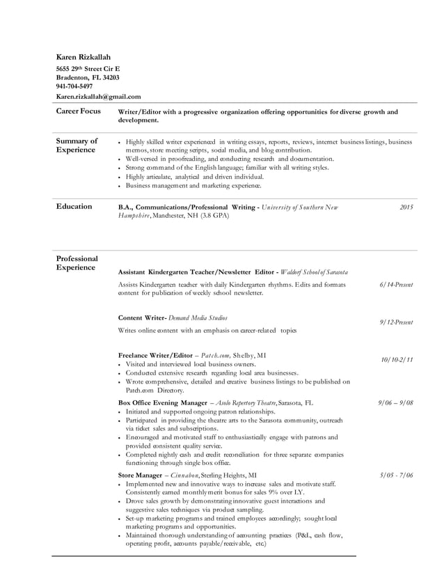 Karen Rizkallah Resume | PDF