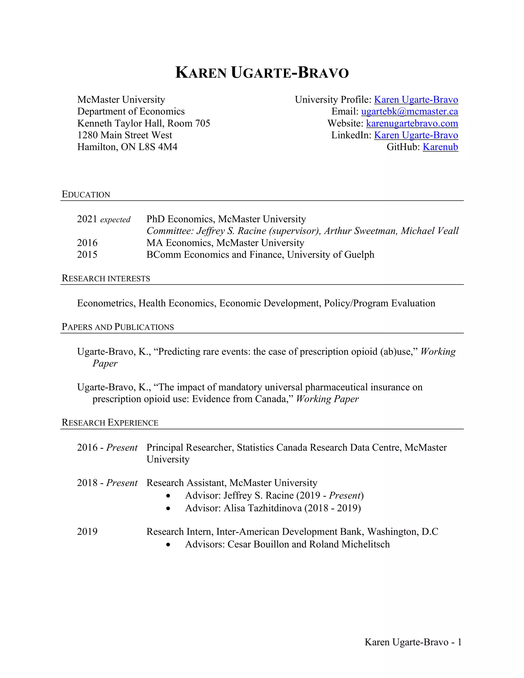 Karen ugarte bravo cv | PDF