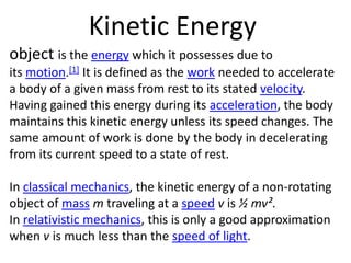 Work Energy Theorem Definition