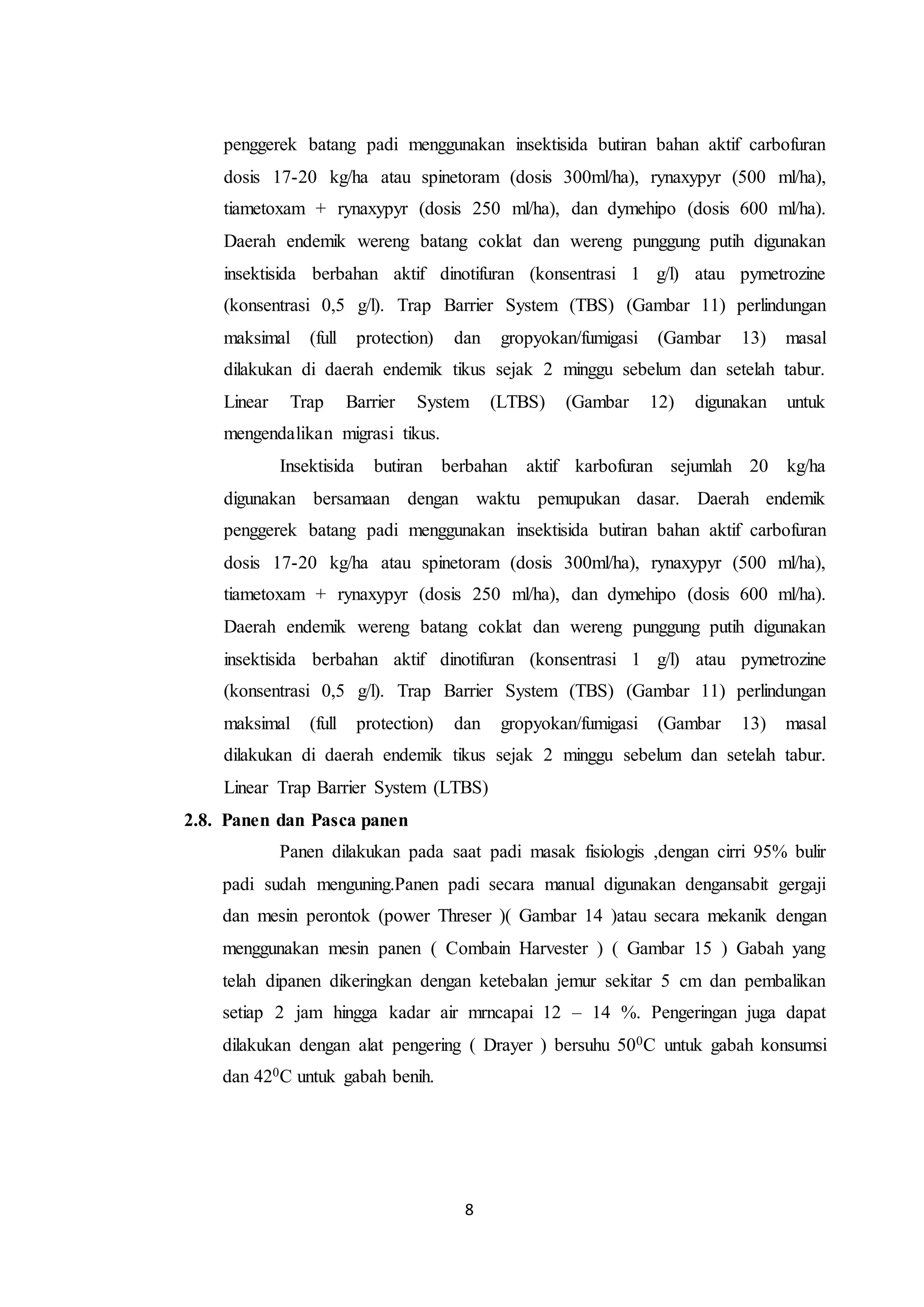 KARYA ILMIA BUDIDAYA PADI (Oryza sativa) TANAM BENIH LANGSUNG ( TABELA ...