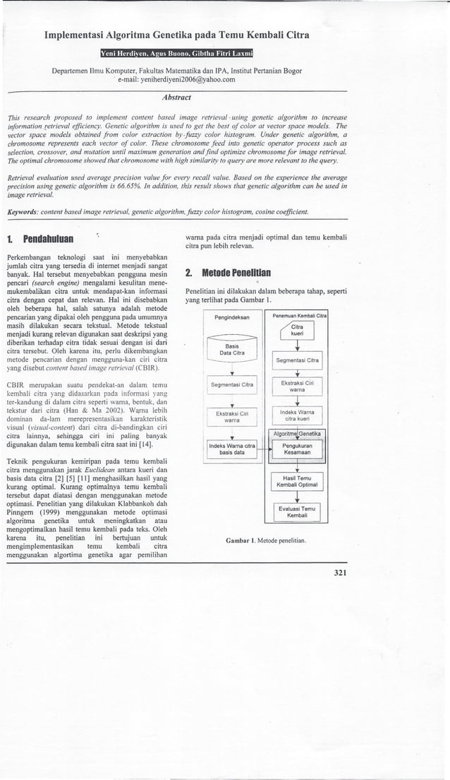 Implementasi Algoritma Genetika pada Temu Kembali Citra | PDF