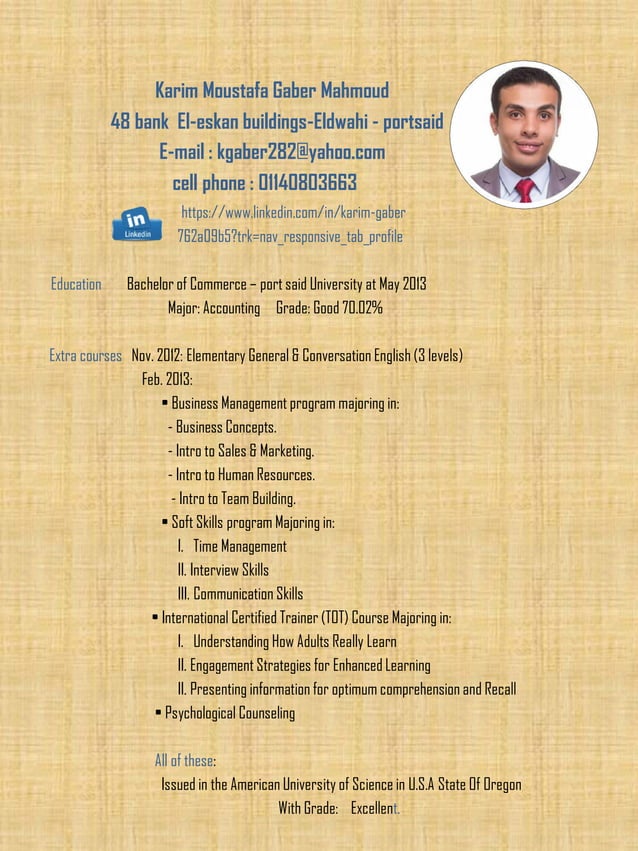 Karim.gaber.c.v | PDF | Business Administration | Business