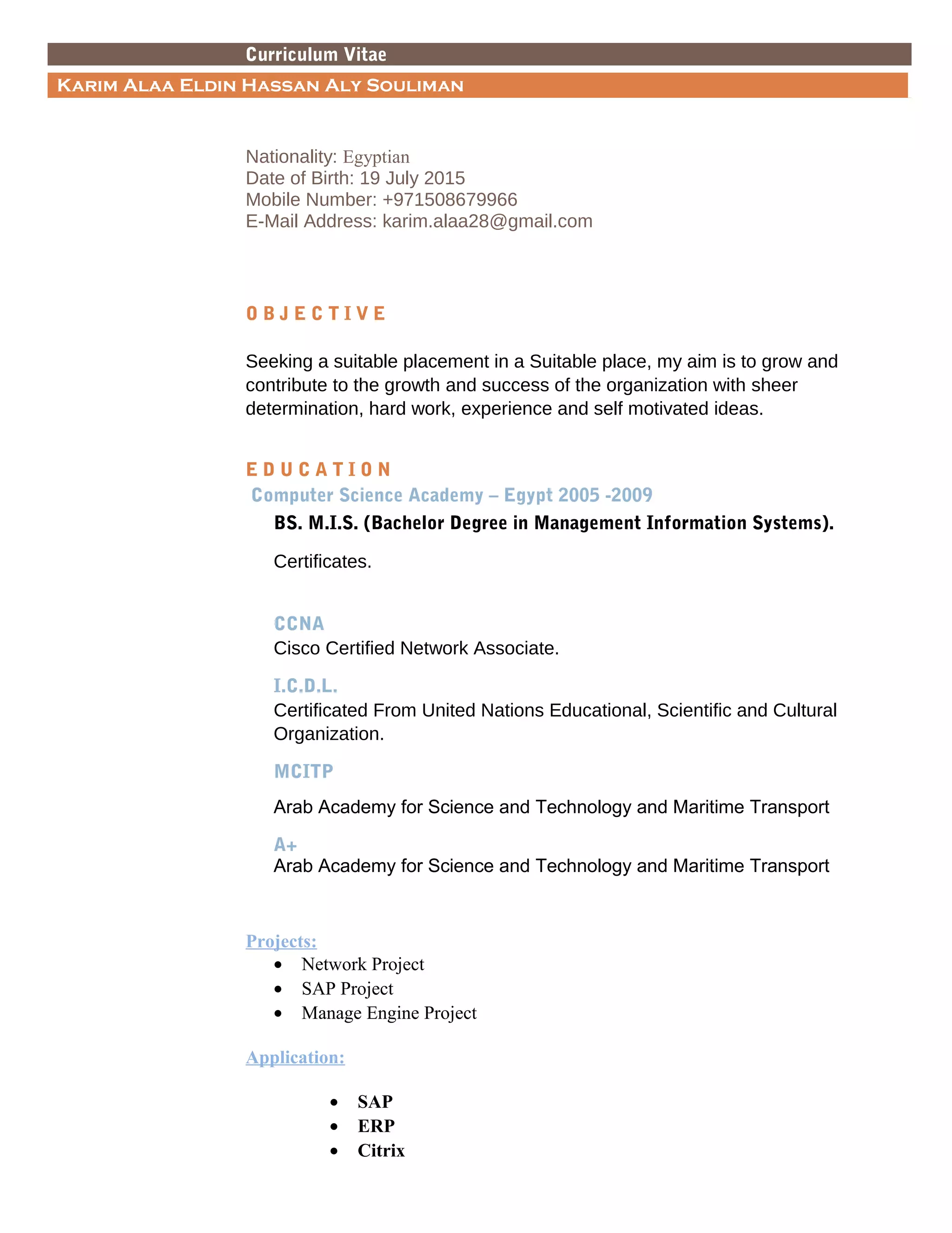 Karim alaa c.v update | PDF