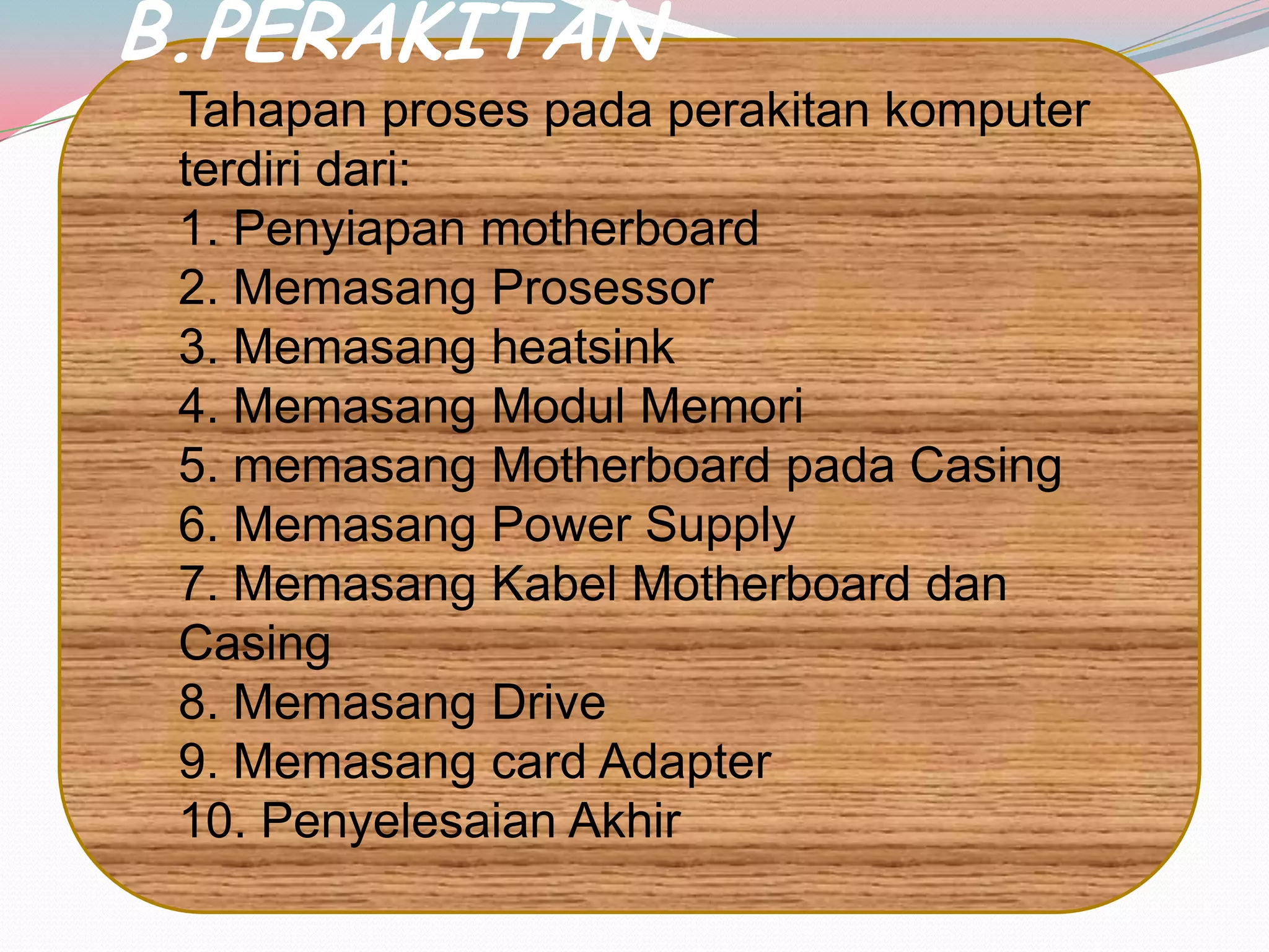 langkah langkah merakit komputer | PPT