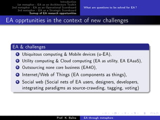 Karim Baïna EA through metaphors | PPT