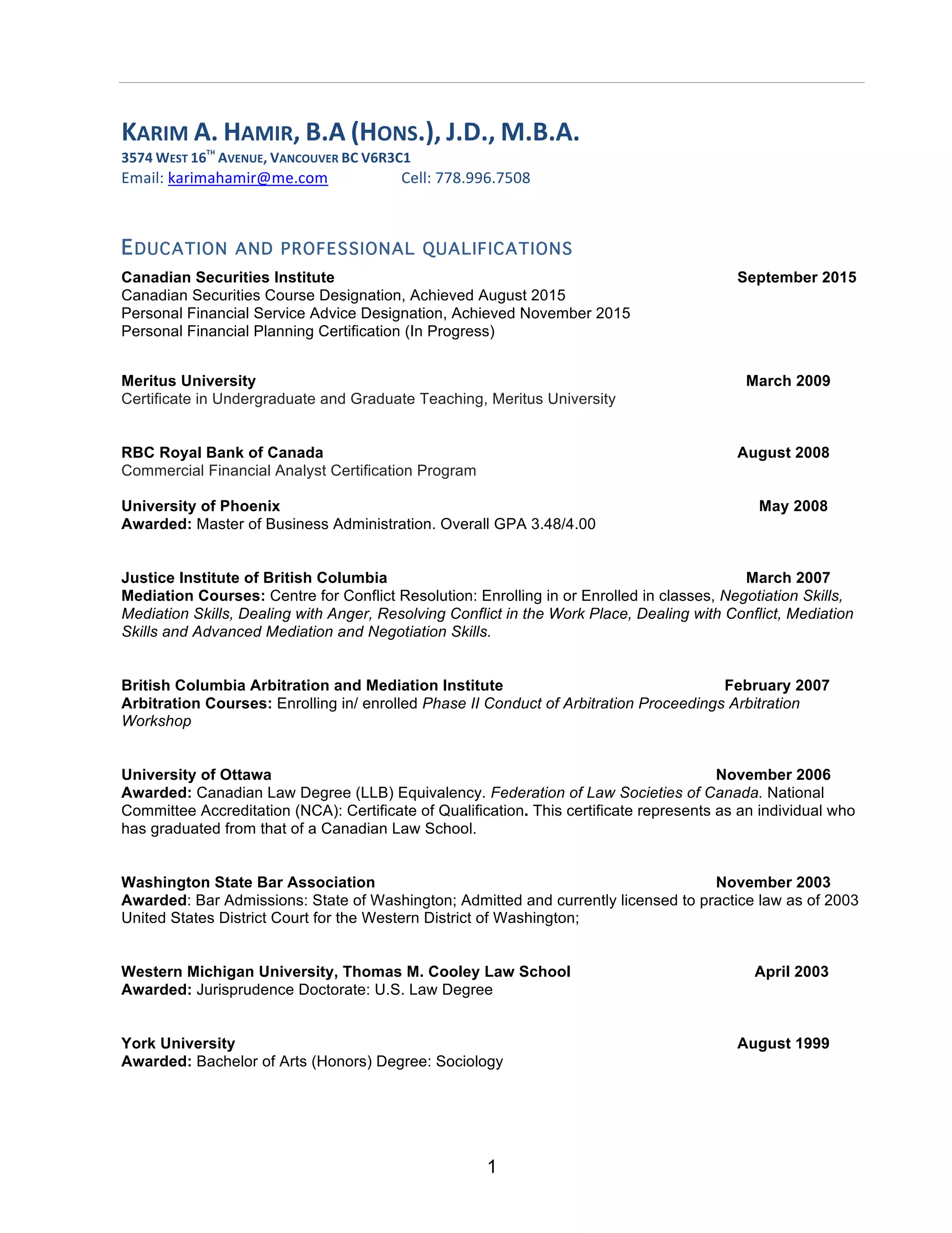 Karim Hamir, Karim A. Hamir, Karim Alnoor Hamir, Karim, Hamir, Karim | PDF