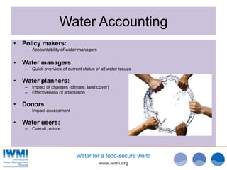 Water accounting plus (WA+): A tool for basin-wide water accounting ...