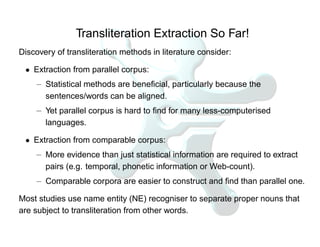Enriching Transliteration Lexicon Using Automatic Transliteration Extraction | PDF