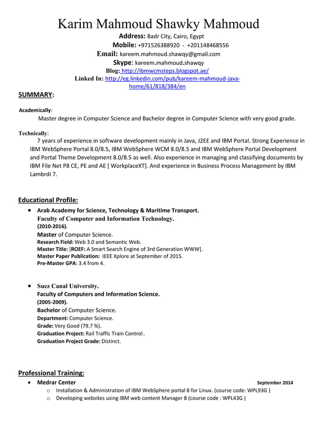 Karim mahmoud cv | PDF