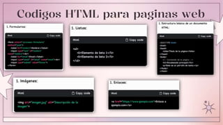 codigos HTML para blogs y paginas web Karina | PPTX
