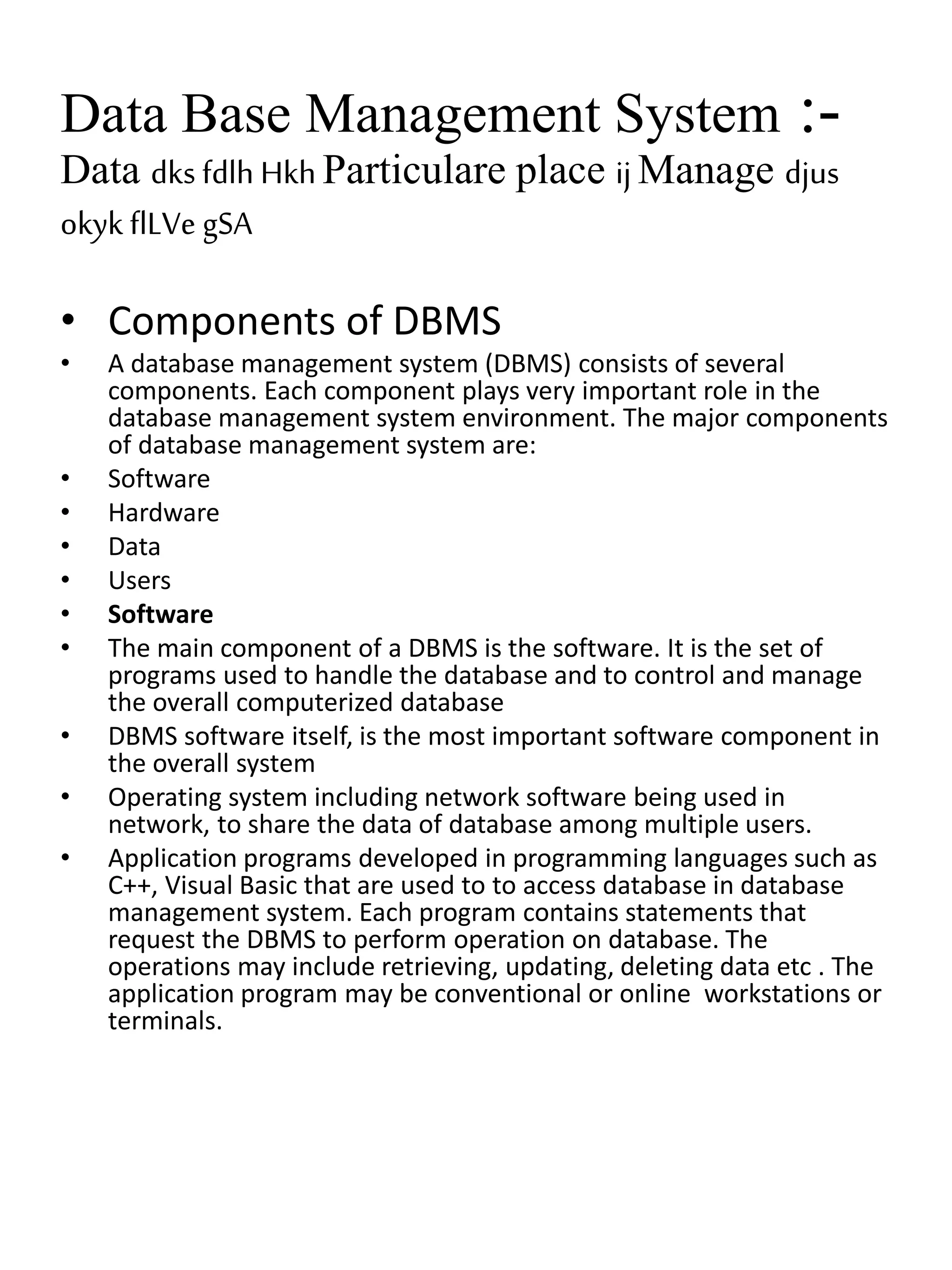 CONCEPT OF DBMS | PPTX | Databases | Computer Software and Applications