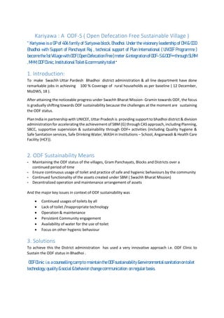 Kariyawa a odf s ( open defecation free sustainable village ) | PDF