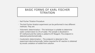 Karl fischer titration | PPTX